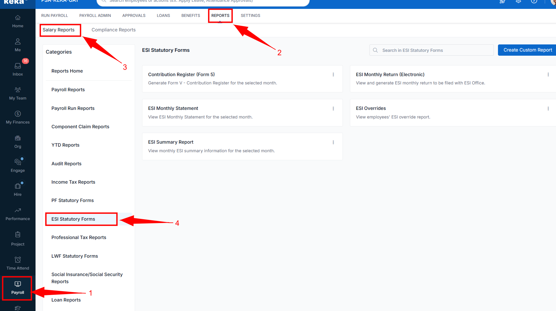How to generate monthly ESIC ECR report – KekaHR Help Center