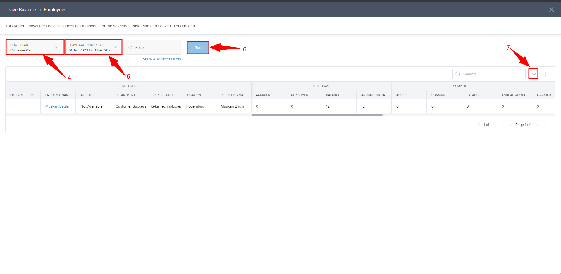 How to download Leave Balance report? – KekaHR Help Center