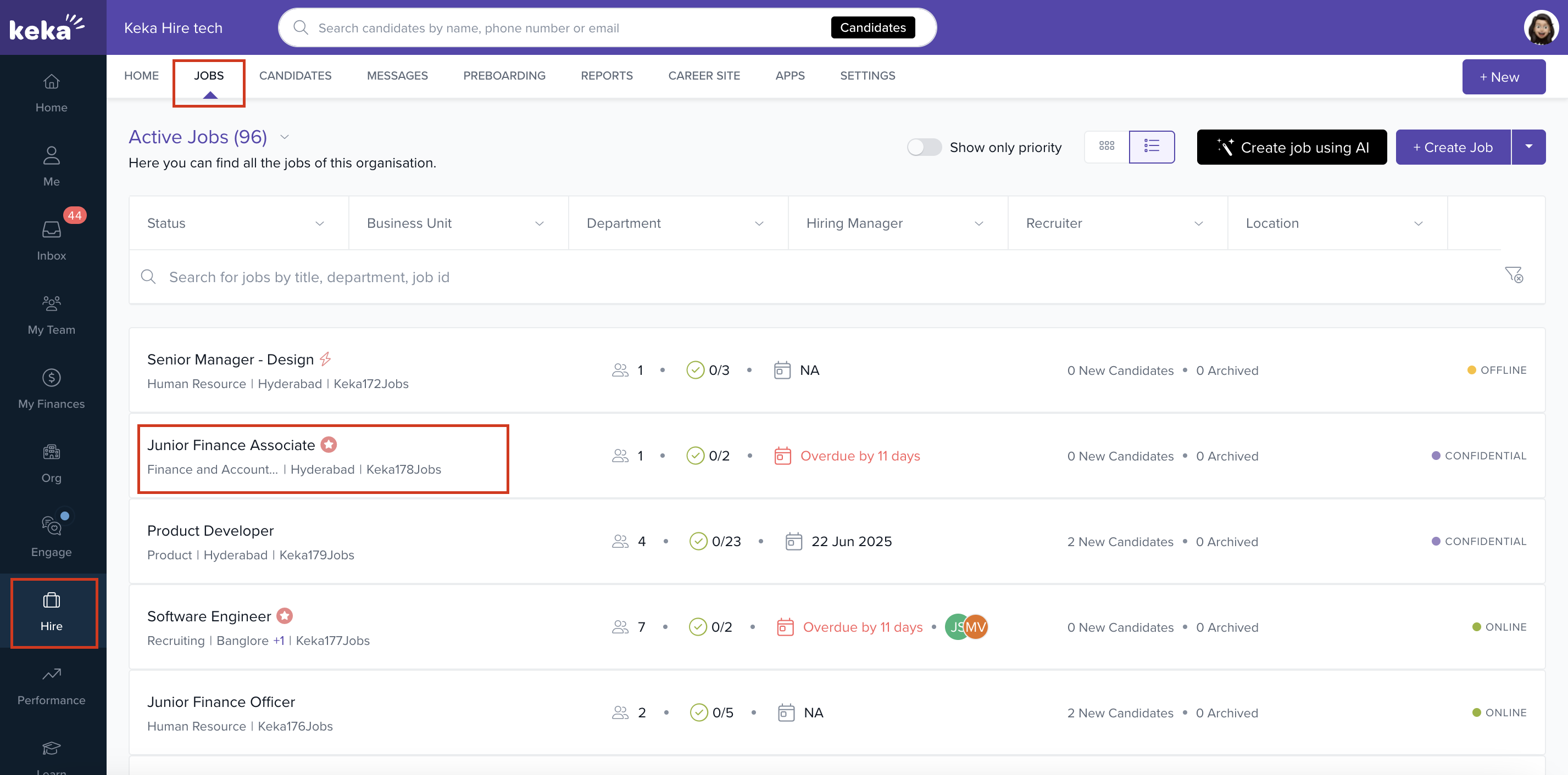 Can I configure different hiring workflows for different job roles? – KekaHR Help Center