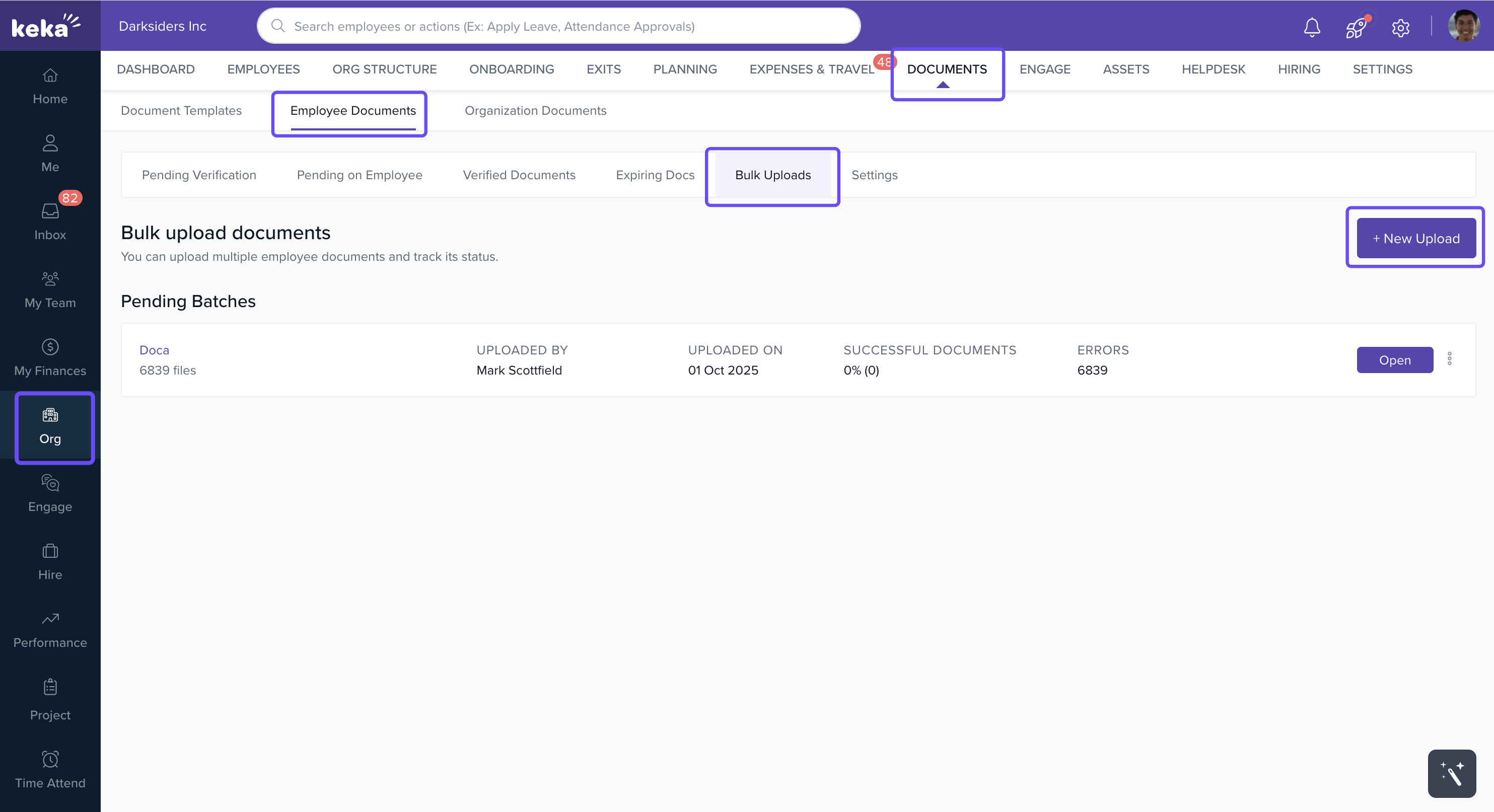 Document Parser for Identity Docs- Bulk Uploads – Home Page