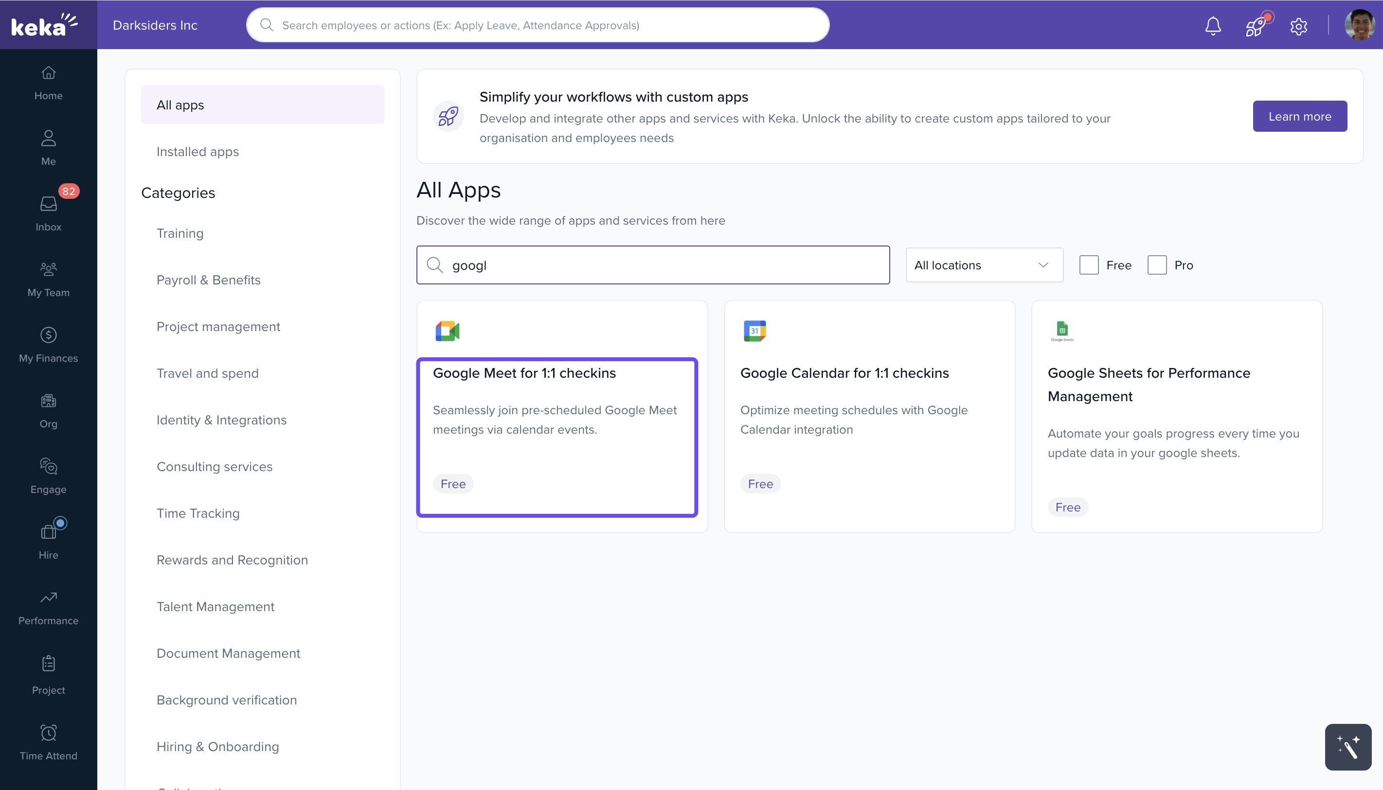Google Meet Integration with 1:1 meetings – KekaHR Help Center