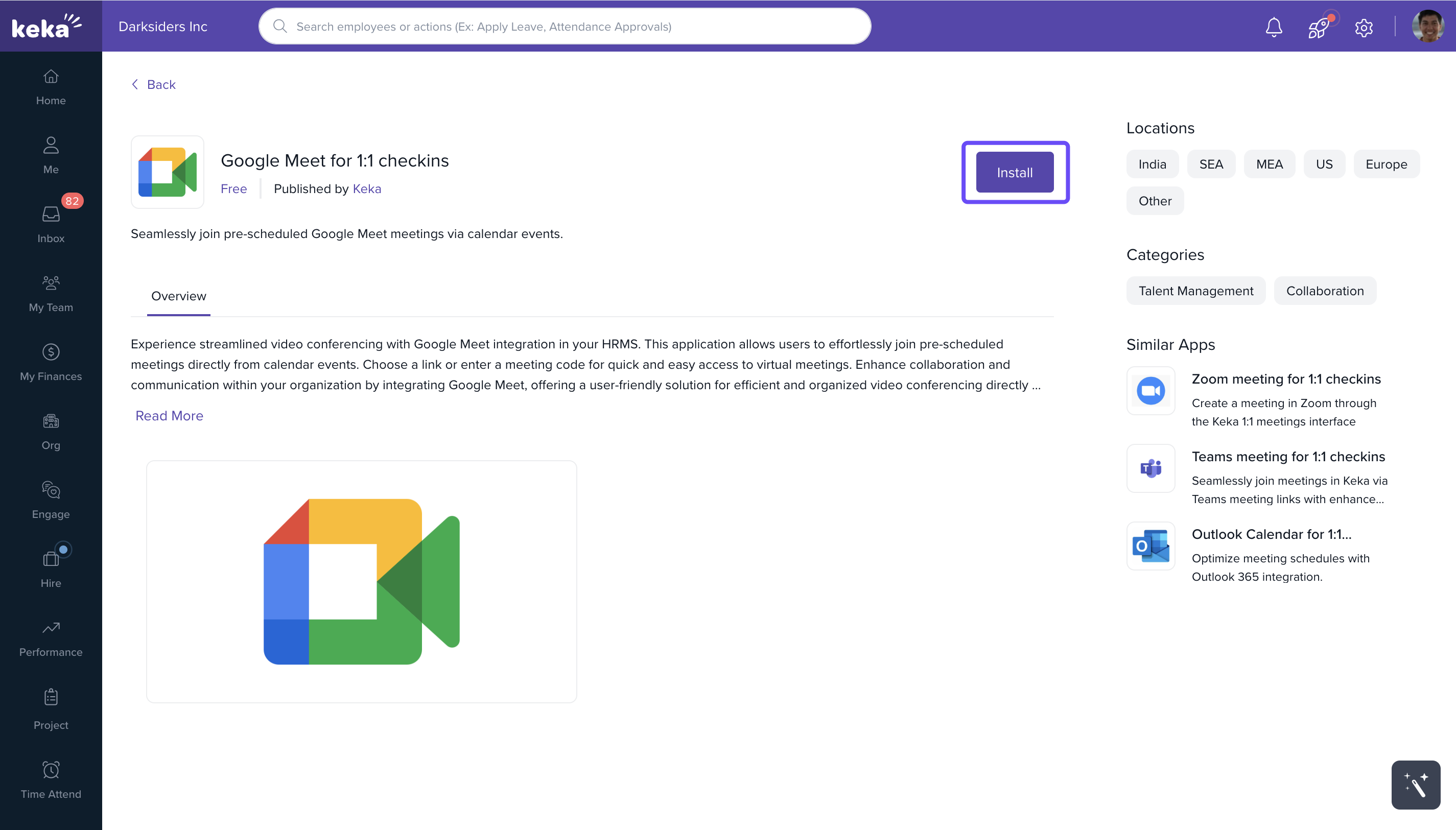 Google Meet Integration with 1:1 meetings – KekaHR Help Center