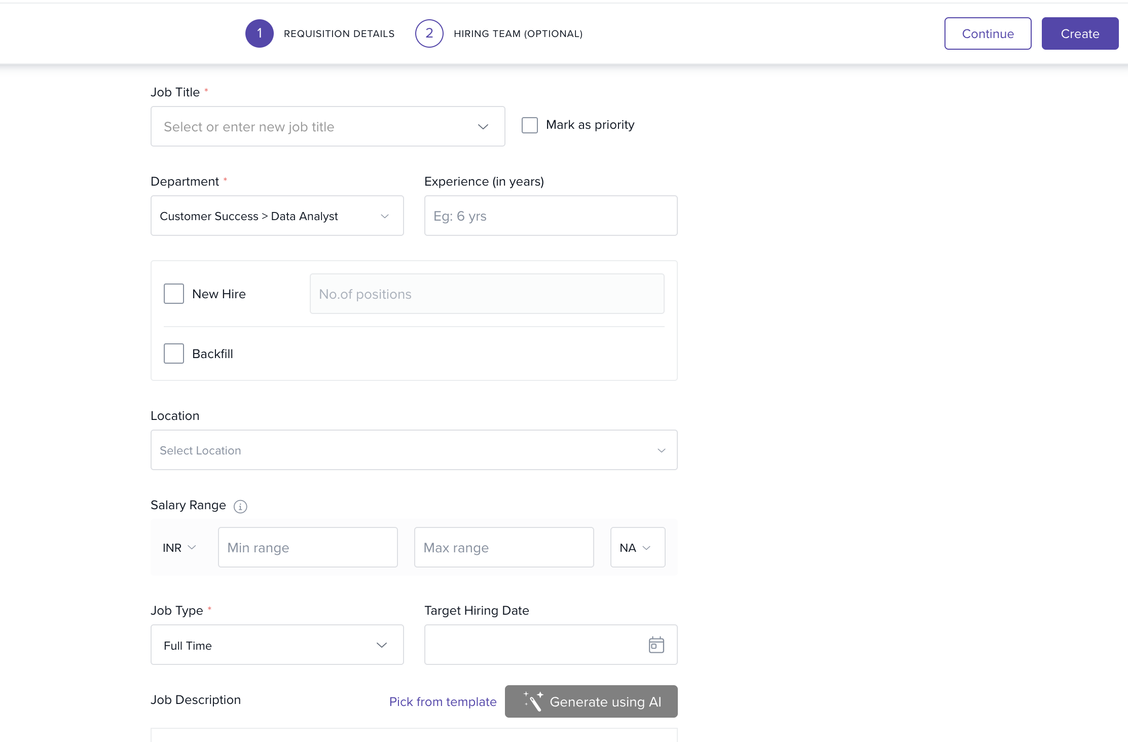 Raising new hiring requisitions – KekaHR Help Center
