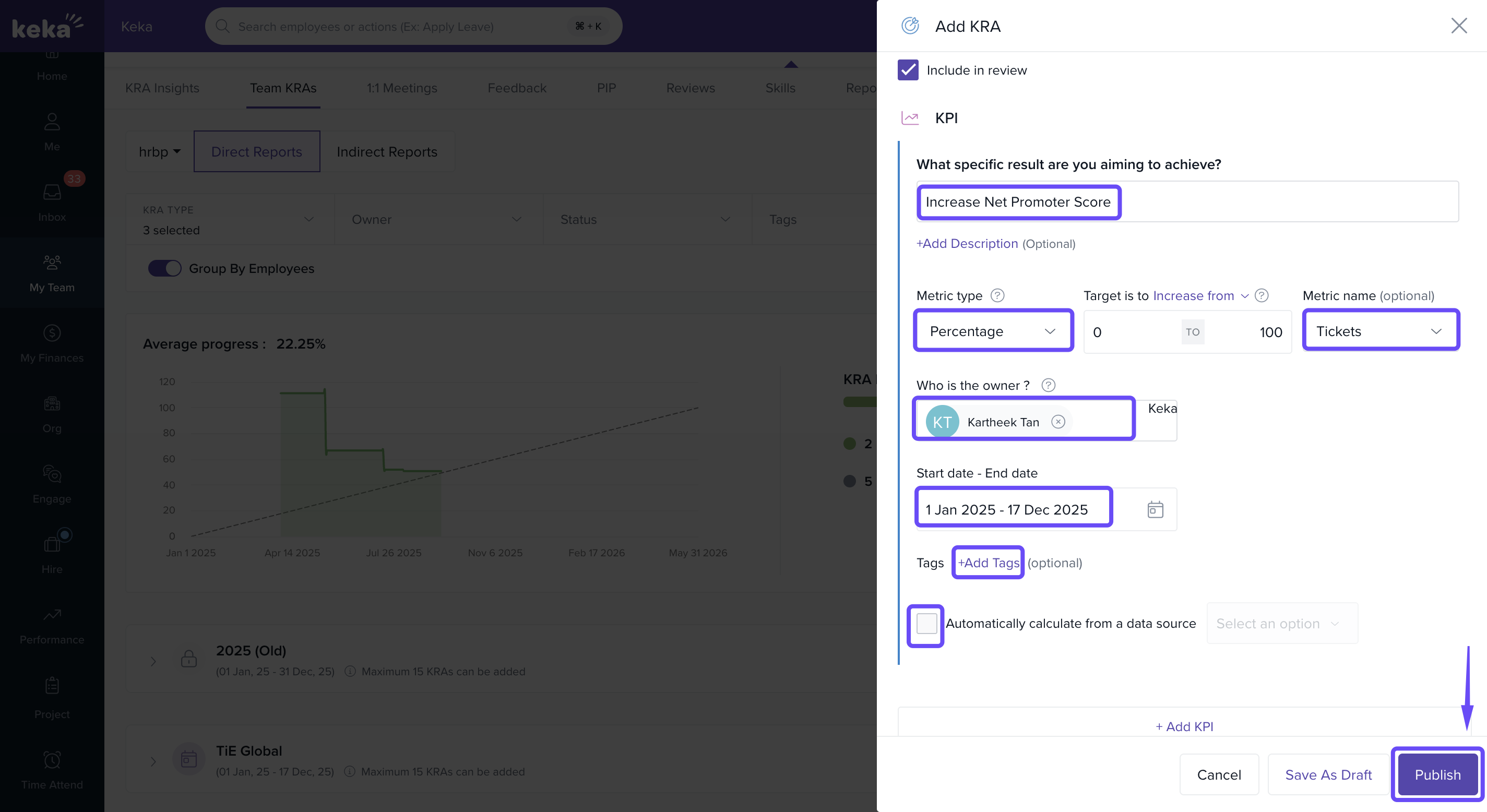 How to Add KRAs for Your Team in Keka? – KekaHR Help Center