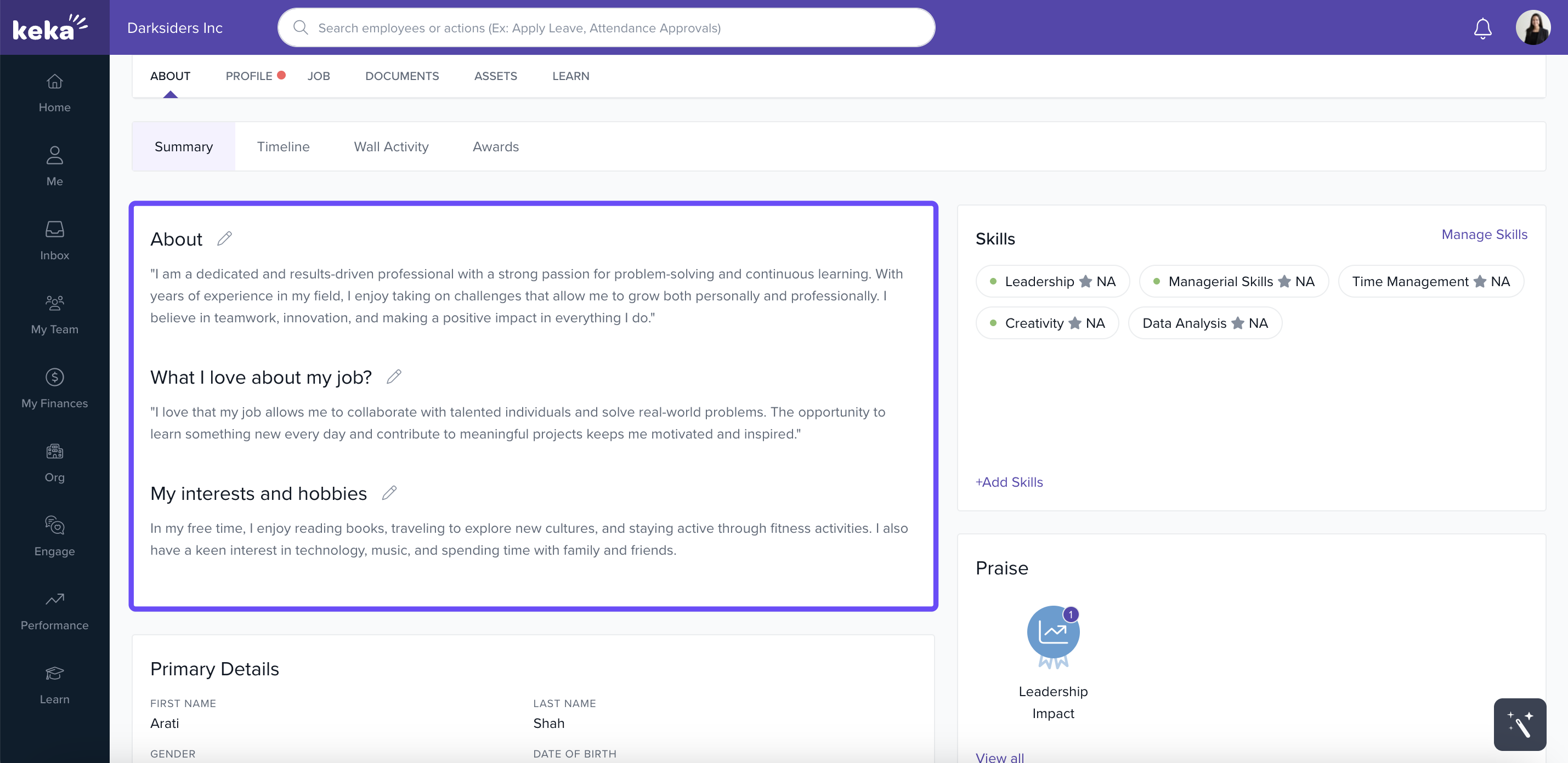 Managing your profile – KekaHR Help Center