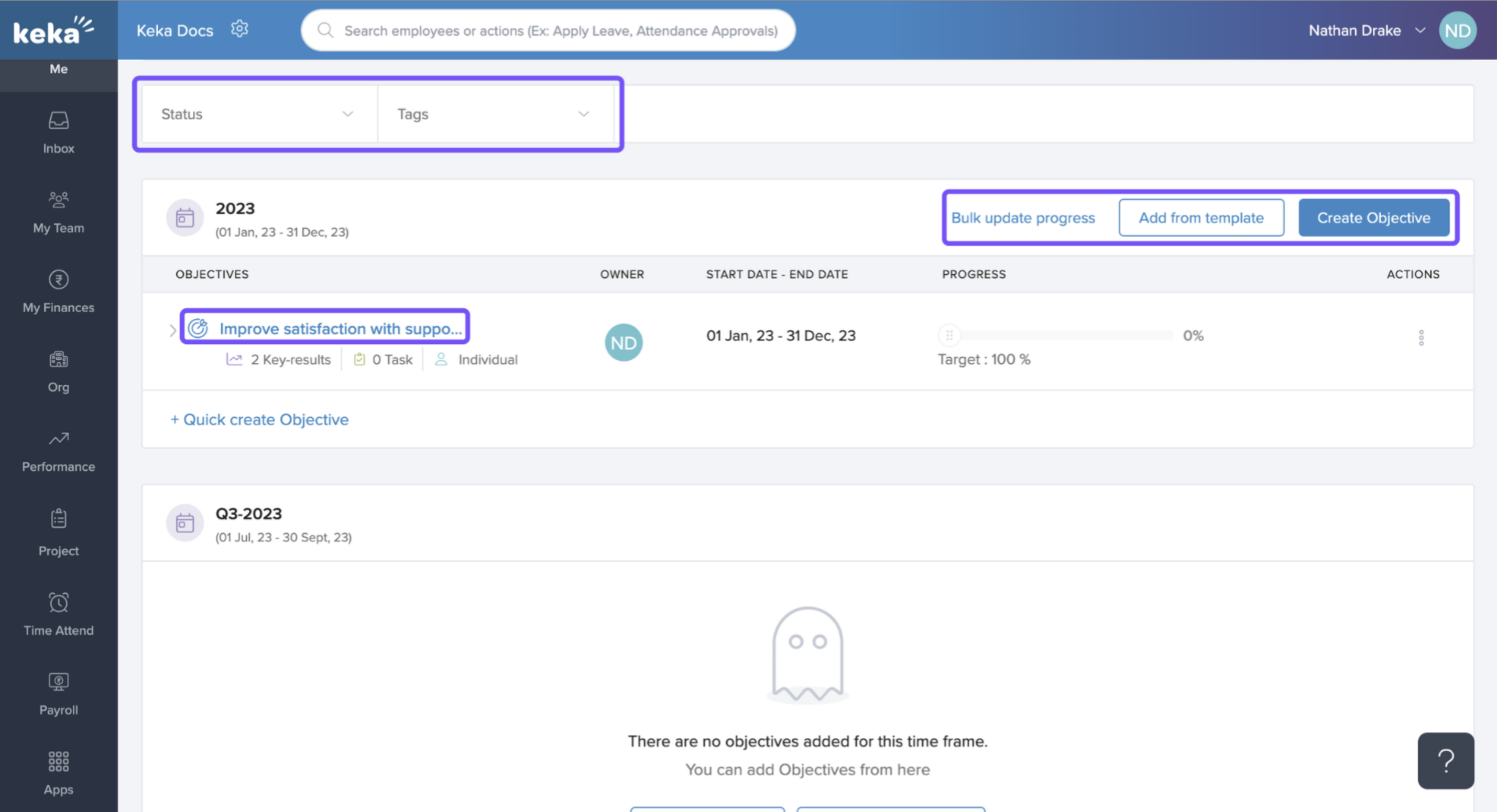 Setting objectives and tracking performance – KekaHR Help Center