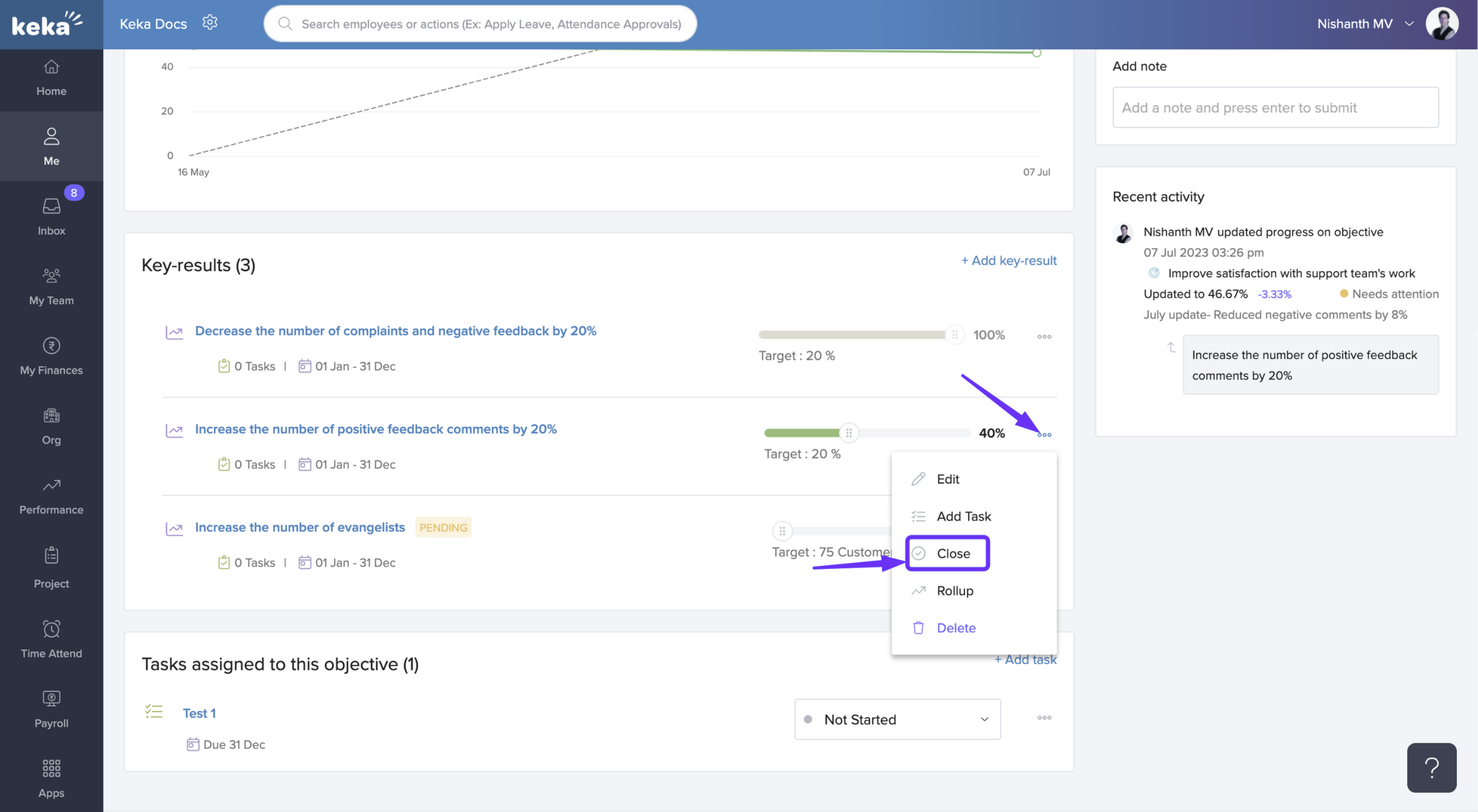 Setting objectives and tracking performance – KekaHR Help Center