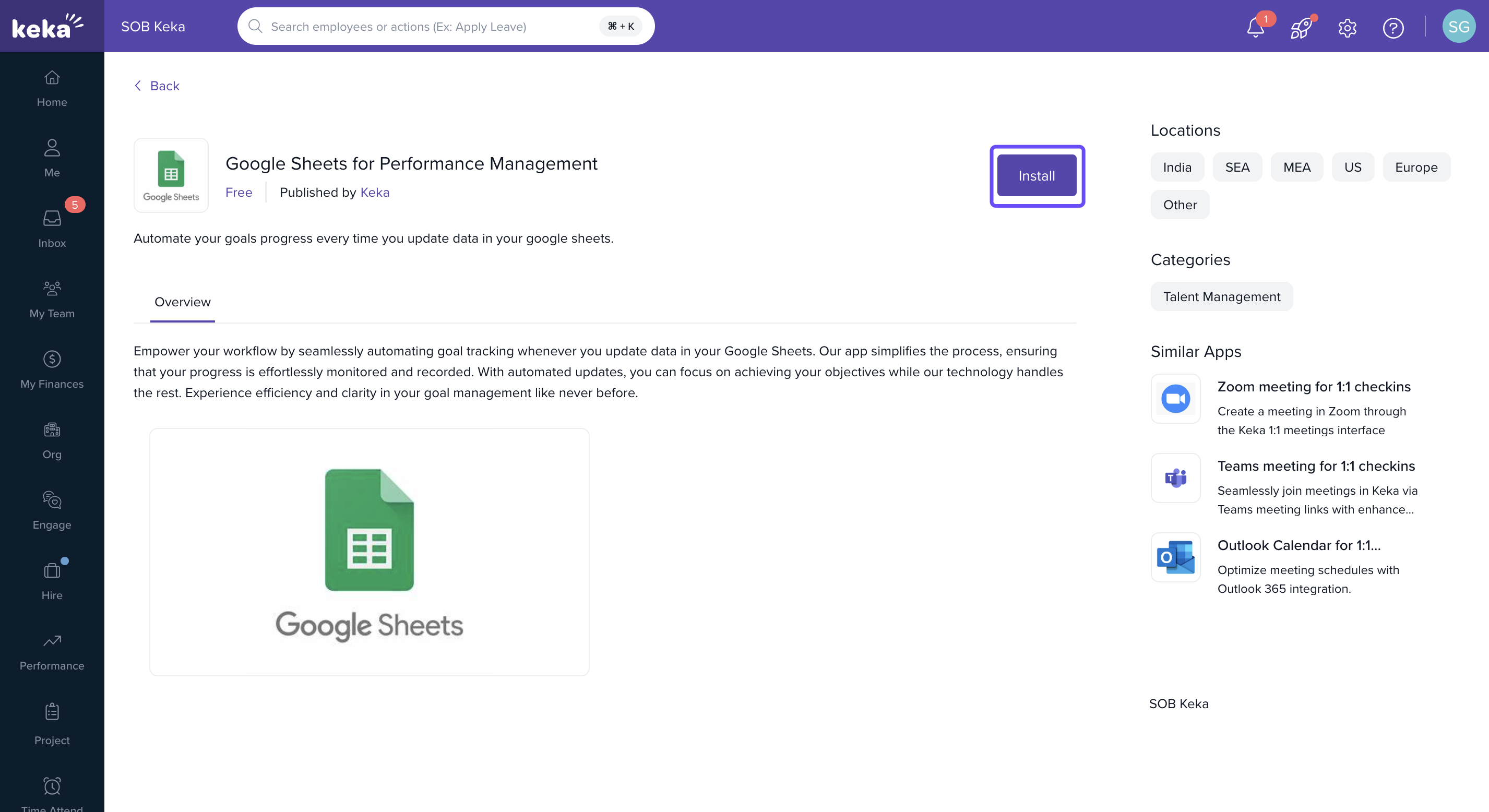 Integrate Google Sheets with the Performance Module – KekaHR Help Center