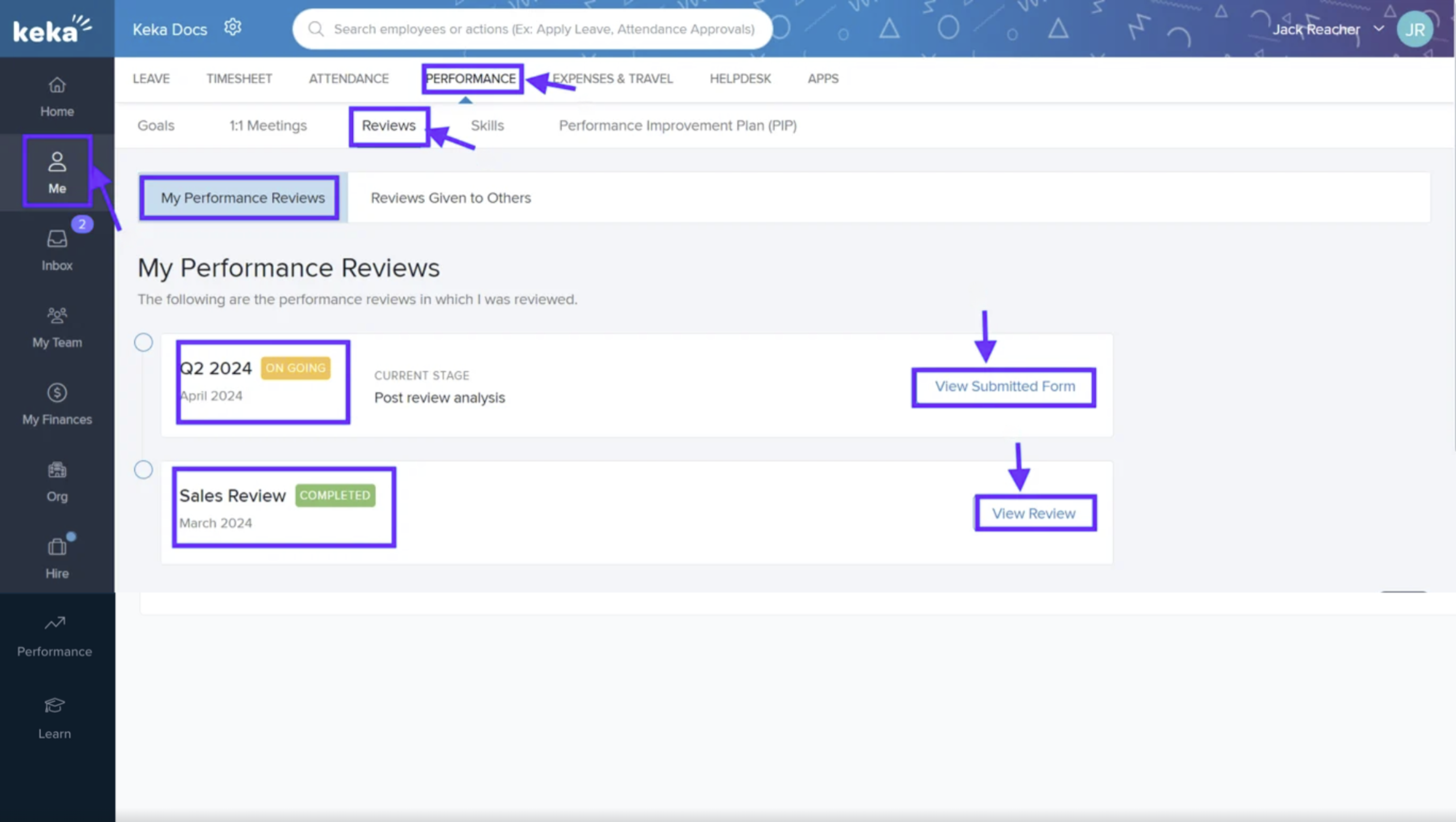Where can employee view his ratings for a released Review? – KekaHR ...